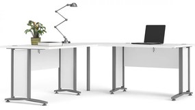 FALCO Rohový psací stůl Office 80400/303 bílá/silver grey
