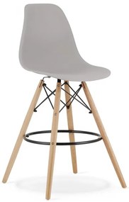 Set čtyř jídelních židlí LAMAL - šedé (hnědé nohy) 4ks