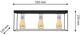 Stropní svítidlo FINN 3xE27/15W/230V černá/chrom
