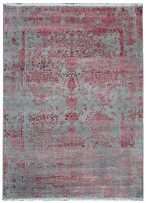 Diamond Carpets India, Ručně vázaný kusový koberec Diamond DC-JK ROUND Silver/pink, 365x550, růžová, chodba / předsíň