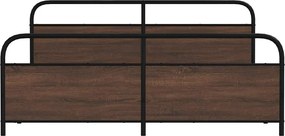 Kovový rám postele bez matrace hnědý dub 183 x 213 cm 3318666