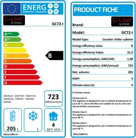 Tefcold GC72 LEFT - Chladicí stůl nerez, 2-dveřový, š. 123 cm, levý, bez pracovní desky + Záruka 2 roky pro firmy, 32360