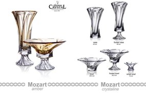 BOHEMIA MOZART VÁZA NA NOZE 400MM JANTAROVÁ