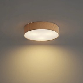 Moderní stropní svítidlo béžovohnědé se sametovým stínidlem 46cm 3-světla - Luz