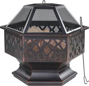 Zahradní ohniště Hexa 70 cm černé