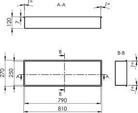 Polysan, INSERTA zapuštěná police do obkladu, litý mramor, 800x260 mm, bílá, 1301-82