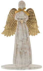 Dřevěný anděl  se zlatými křídly - 31*2*54cm