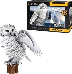 CUBICFUN Puzzle 3D National Geographic: Sněžná sova / 62 dílů / 17 x 1