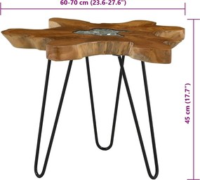 Konferenční stolek 70 x 45 cm masivní teak a polyresin 281651