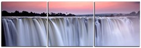 Obraz na plátně - Vodopád zbarvený západem slunce - panoráma 5227B (150x50 cm)