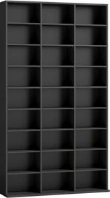 HOMCOM CD nábytek s 9 policemi a 21 přihrádkami, regál pro 835 CD/500 DVD/640 Blu-ray, úsporný prostor, 100x24x175 cm, černý