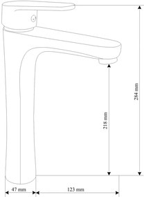 Mexen KAMA - Vysoká umyvadlová baterie, Chromová, 72510-00