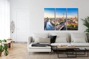 Vícedílný obraz Řeka Spréva A Panoramatický Výhled Na Berlín Nedostatek Nedostatek Plátno Canvas 180x120