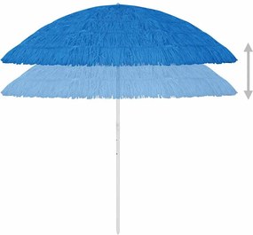 Plážový slunečník Hawaii modrý 300 cm 314696