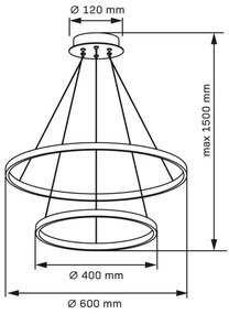 LED Lustr na lanku LEA LED/35W/230V 4000K pr. 60 cm chrom