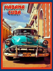 Plechová cedule Habana Cuba Velikost: A5 (20 x 15 cm)