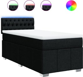 Box spring postel s matrací černá 80 x 200 cm textil 3289204