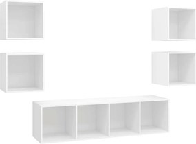 5dílný set TV skříněk bílý dřevotříska 3079619