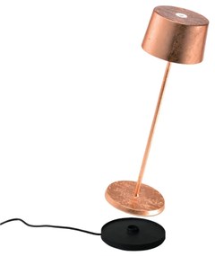 Zafferano Olivia 3K dobíjecí stolní lampa měděná