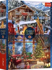 TREFL Puzzle Vánoce v horách / 2x 500 dílků / 48 x 34 cm