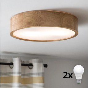 Brilagi - LED Stropní svítidlo CARVALHO 2xE27/30W/230V dub pr. 37,5 cm