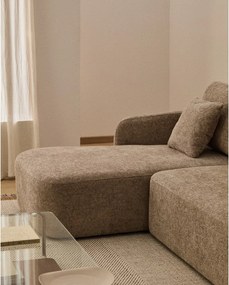 Taupe žinylková rozkládací rohová pohovka (levý roh/s lenoškou) Laira – Kave Home