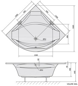 Polysan ROSANA rohová vana 150x150x49cm, bílá, 63119