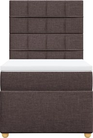 Box spring postel s matrací tmavě hnědá 90x190 cm textil 3293438