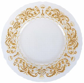 VILLA D’ESTE HOME TIVOLI Designový talíř  se zlatým zdobením Dorat, 32 cm