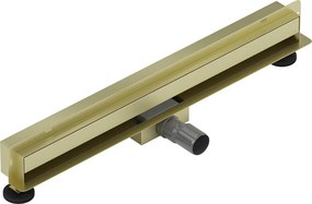 Mexen Flat Wall, sprchový žlab na zeď 2v1, 50 cm, zlatá matná, 1A30050