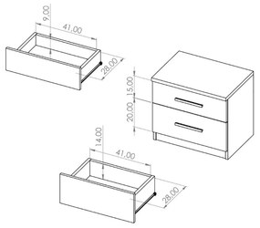 Ložnice BONO a | sestava B | 5 dílů | artisan