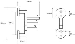 SAPHO XR211 X-Round trojháček otočný, stříbrná