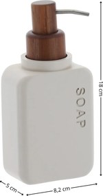 Dávkovač mýdla Salva, béžová/s dřevěnými prvky, 300 ml