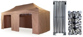 Nůžkový párty stan 3x6 m /4 nohy TENTino BIG HEXAGON Barva opláštění: 10B - SVĚTLE HNĚDÁ