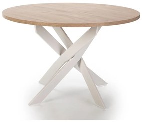 Kulatý jídelní stůl s deskou v dubovém dekoru ø 120 cm Ther – Marckeric
