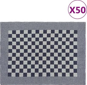 vidaXL Kuchyňské utěrky 50 ks černé a bílé 50 x 70 cm bavlna [136281] Barva: Modro-bílá