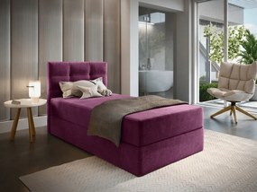 Čalouněná postel boxspring GLORIEN 100x200 cm purpurová Matrace: Matrace Bonell pružinová