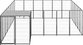 Psí kotec černý 12,1 m² ocel 3082213