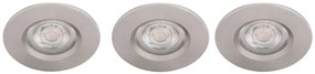 Philips - Zápustné LED svítidlo, průměr 9 cm, 2700 K, 5 W, 3 ks, nikl 929002374122