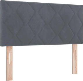 Postel s boxspringem s čelo Tmavě šedá 200 x 90 cm samet 3341505