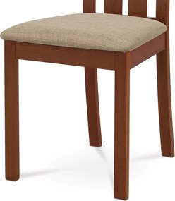 Autronic Dřevěná jídelní židle BC-2602 TR3, třešeň/potah béžový