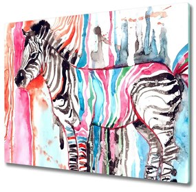 Skleněné deska do kuchyně Barevná zebra 60x52 cm