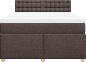 Box spring postel s matrací tmavě hnědá 140x190 cm textil 3286692