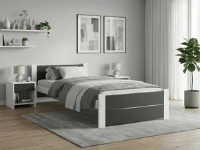 Postel IKAROS DOUBLE 80 x 200 cm, antracit/bílá Matrace: Matrace Coco Maxi 20 cm, Rošt: Bez roštu