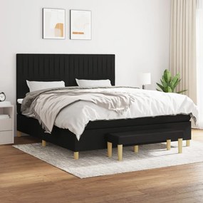 Box spring postel s matrací černá 160x200 cm textil 3137327