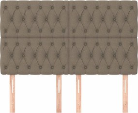 Čelo postele béžové 144x7x118/128 cm látkové 3116670