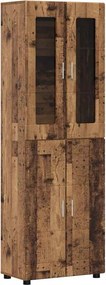 Vysoký bufet FLORIN 60 x 35 x 182 cm Staré dřevo 3397922