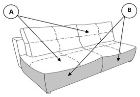 Rozkládací pohovka VERA | 197 cm | EXTRA KVALITA | VÝBĚR TKANIN