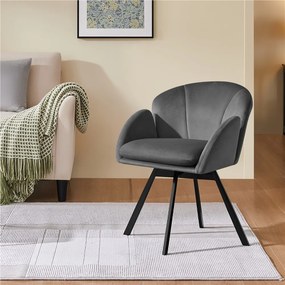 Sada 6 ks – Kancelářská židle Yaheetech – bílá, 57 cm (šířka) × 61 cm (hloubka) × 75 cm (výška) (267715339484)