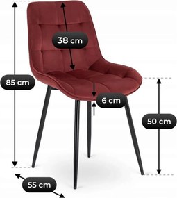 Jídelní židle Zuto Velvet, červená